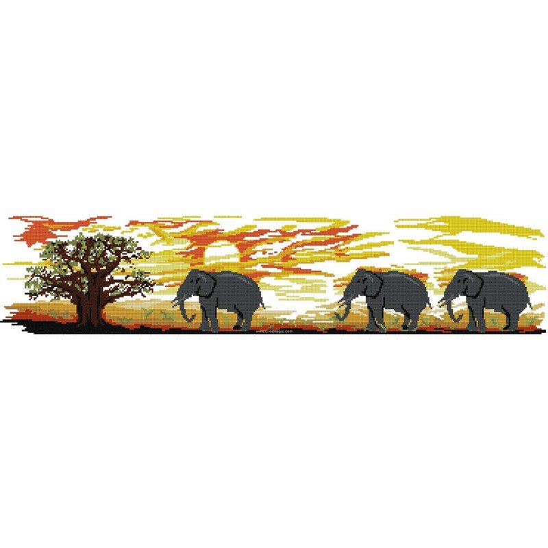 Les éléphants d'afrique FRISE-11 chez Luc Création Les éléphants d'afrique FRISE-11 chez Luc Création