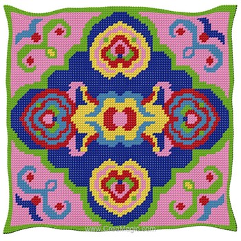 Kit coussin au demi point illusion chez Luc Création