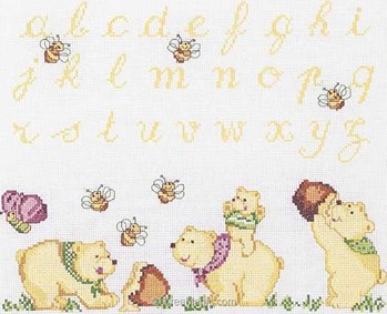 Kit point croix abc le miel et les abeilles - Princesse