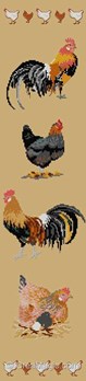 Planète Mauve kit broderie collection de coqs et poules