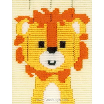 Kit canevas point lancé enfant Vervaco lionceau