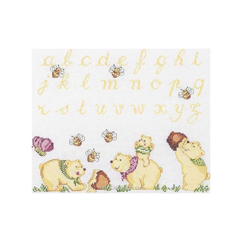 Kit point croix abc le miel et les abeilles - Princesse