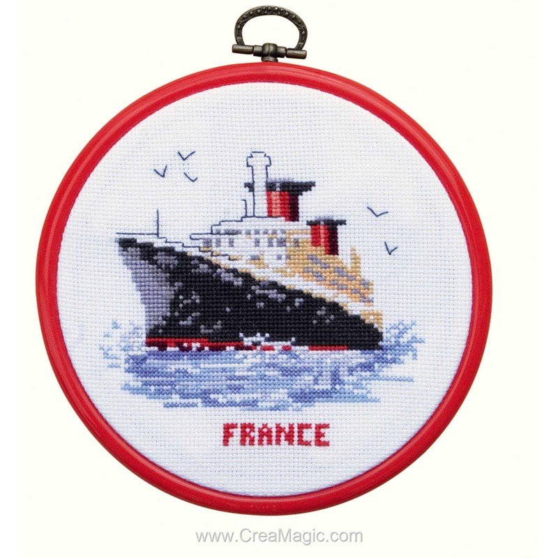 Broderie point croix Princesse bateau france BP-7168