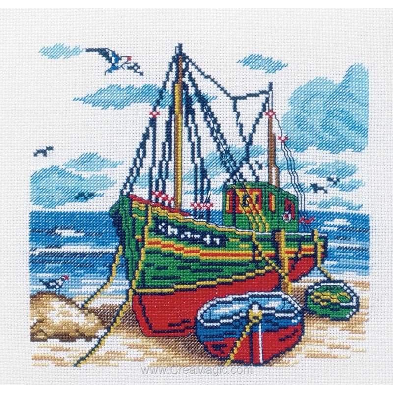 Marie Coeur kit broderie bateau de pêche