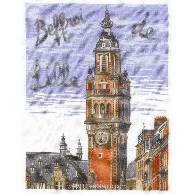 Le point de croix beffroi de lille chez Marie Coeur