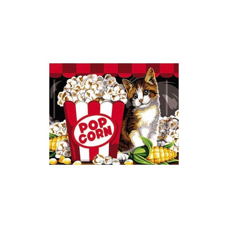 Canevas le pop corn et le chat chez SEG